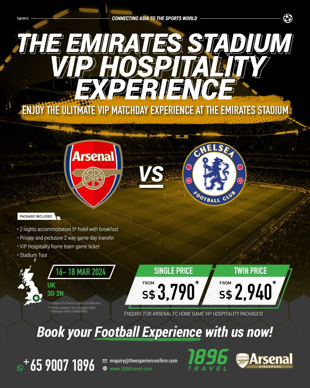 VIP Hospitality Experience: Arsenal vs Chelsea